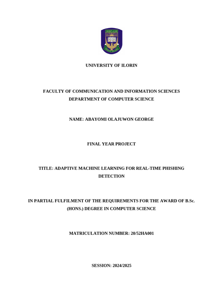 Adaptive ML for Real-Time Phishing Detection | PDF | Computer Security ...