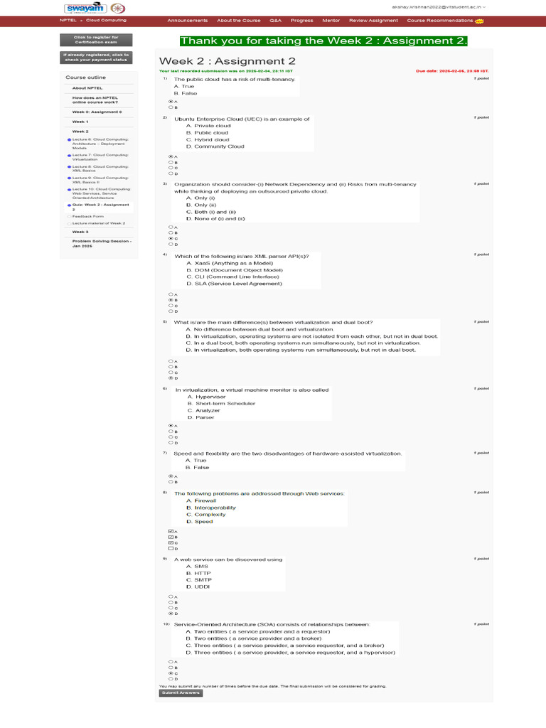 Cloud Computing - - Unit 5 - Week 2 | PDF | Computing