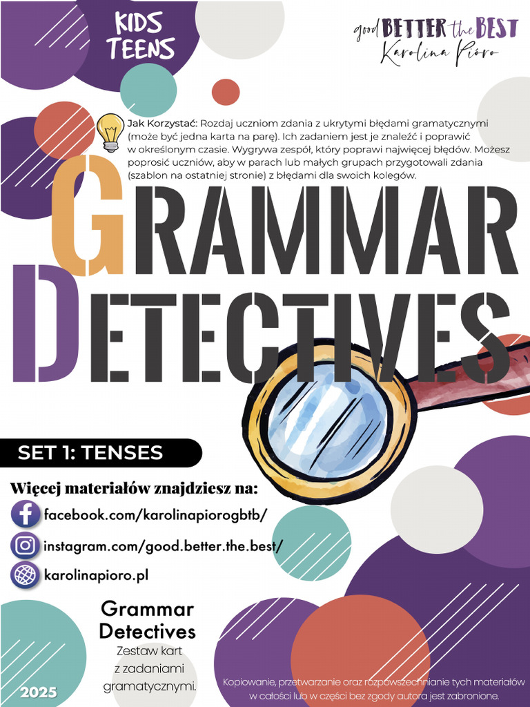 Grammar Detectives Set 1 | PDF