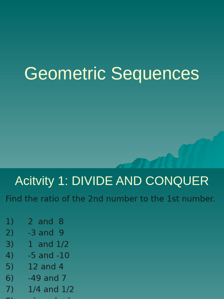 Understanding Geometric Sequences | PDF | Arithmetic | Elementary ...