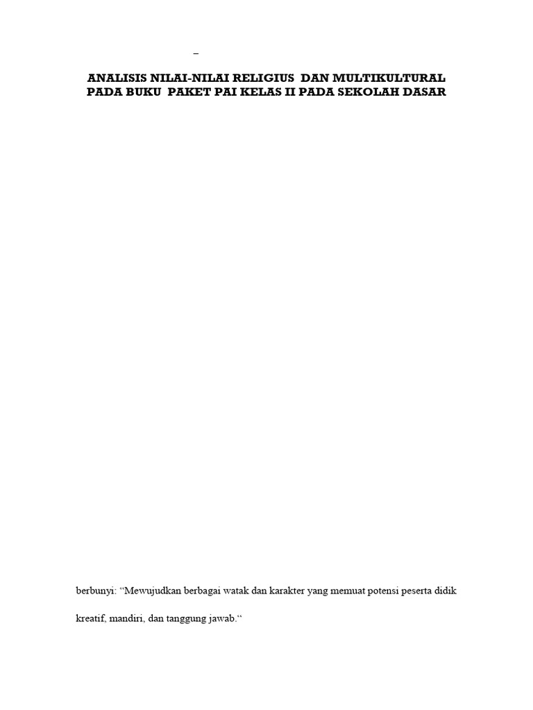 ANALISIS NILAI RELIGIUS DAN MULTIKULTURAL | PDF
