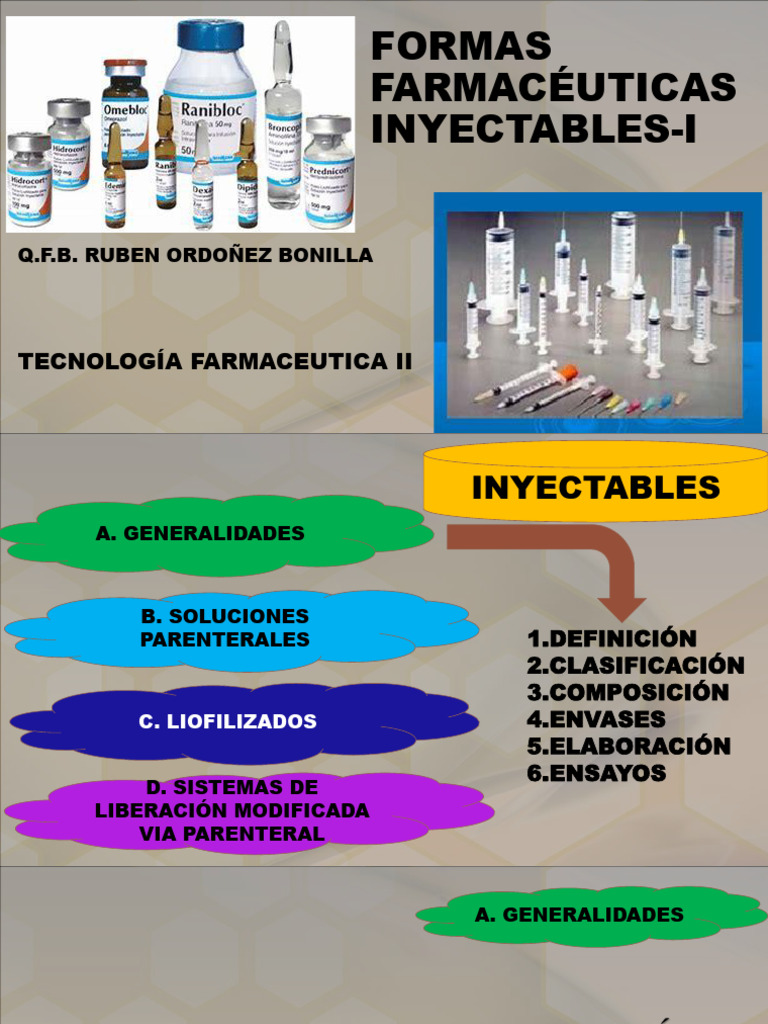Inyectables - I | PDF | Sustancias químicas | Química
