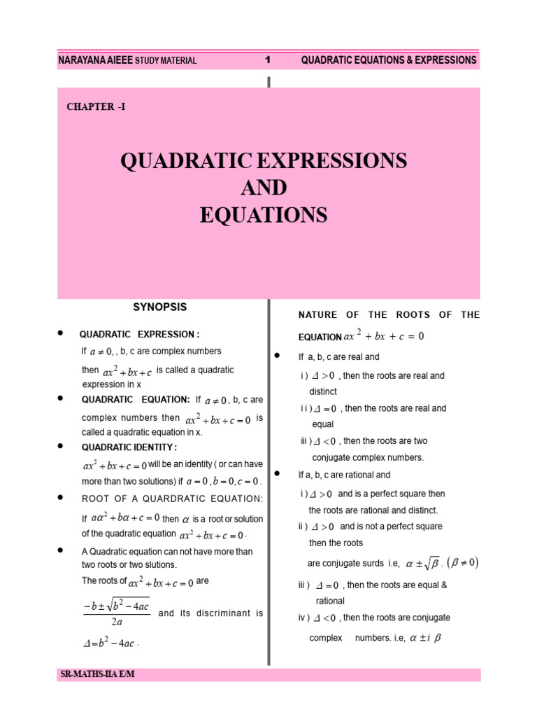 Quadratic Equations (1) | PDF | Quadratic Equation | Algebra