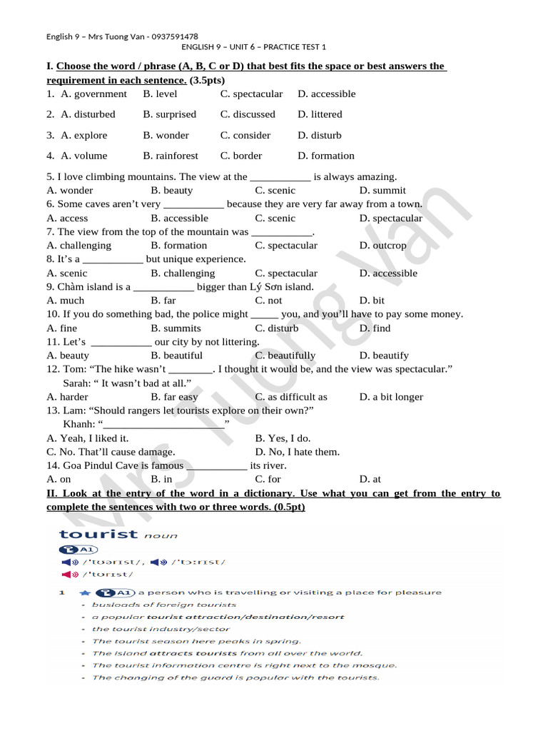 English 9 Unit 6 Practice Test | PDF | Earth Sciences