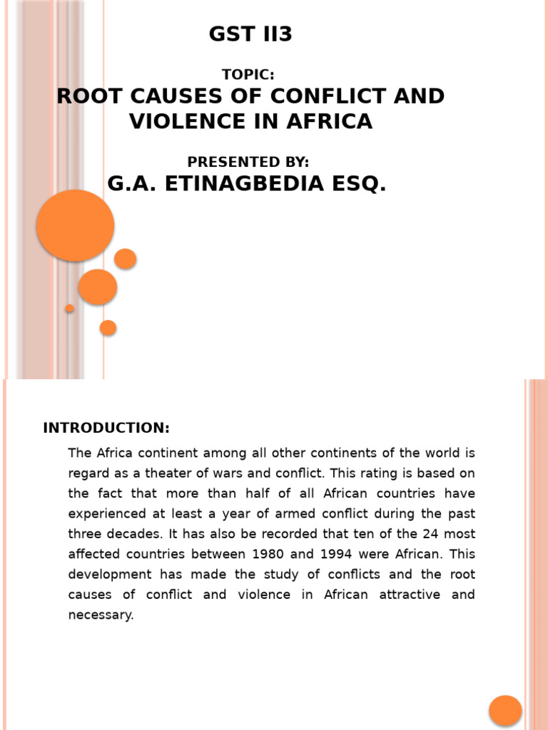 GST 113.02 Root Causes of Conflict and Violence | PDF | Violence | Africa