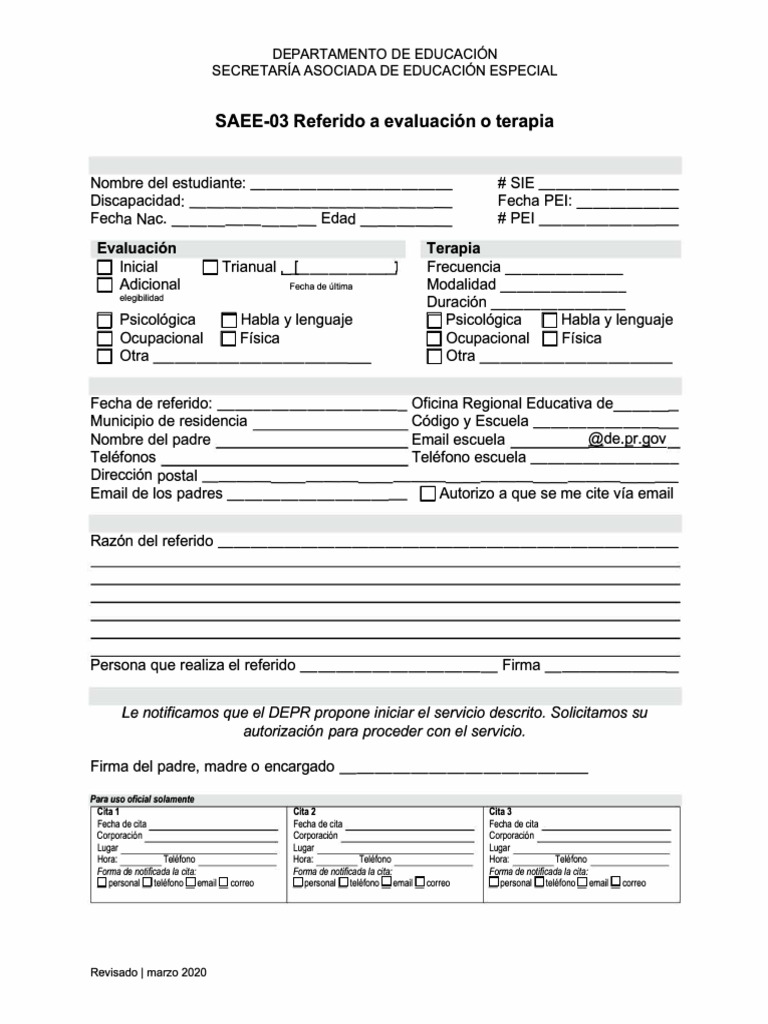 Evaluación y Terapia en Educación Especial | PDF | Servicios públicos ...