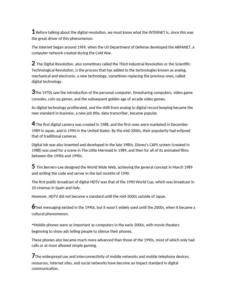 1 Before talking about the digital revolution | PDF | Information Age | Internet
