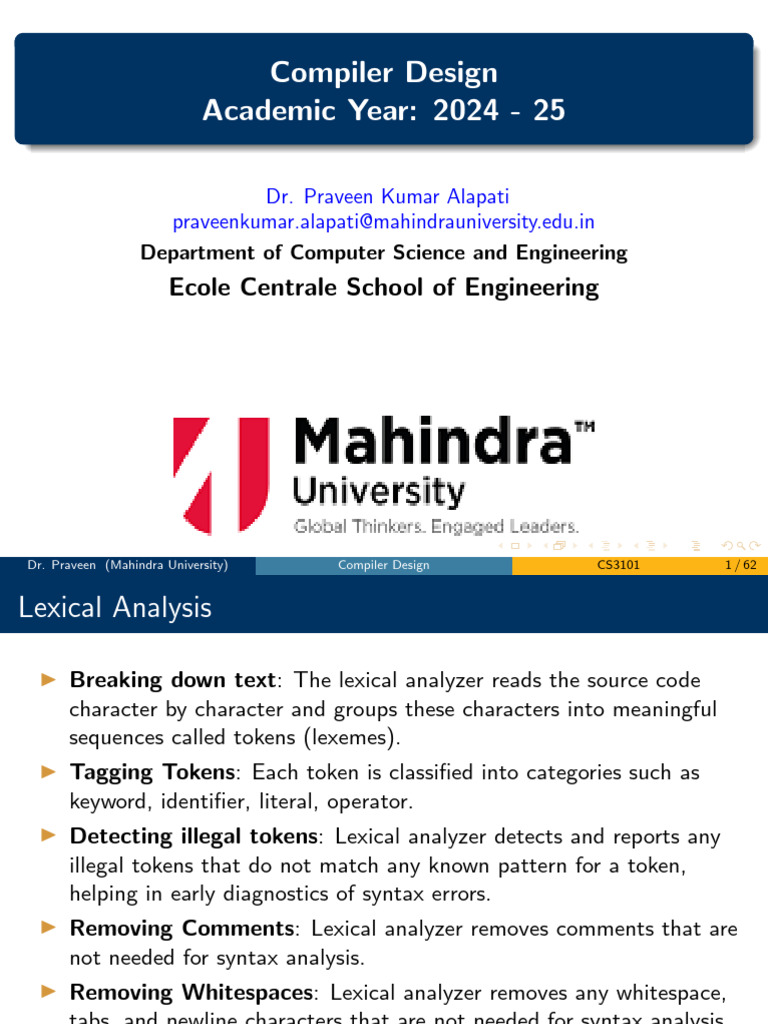 Lexical Syntax Semantic Analyzers Latest | PDF | Parsing | Regular ...