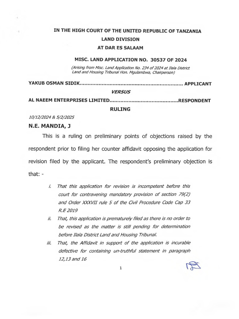 JOSEPH G. MAHANDO - No Temporary Injunction Pending Reference To The Ward Tribunal For Mediation ...