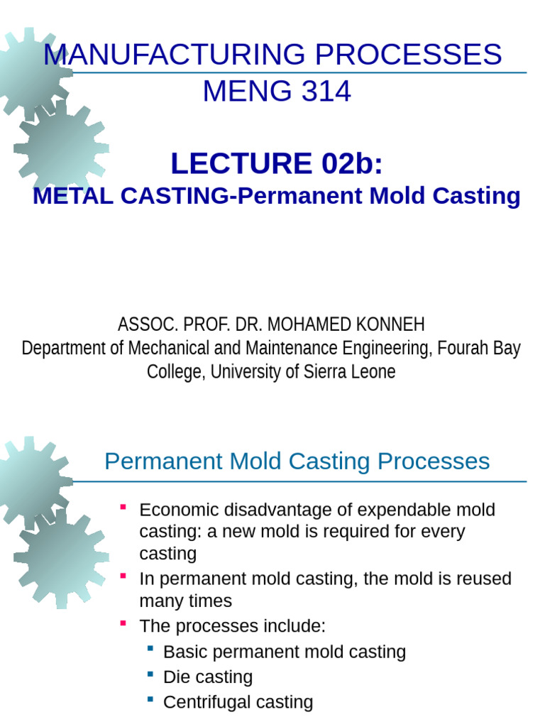 Lecture 02b Casting Processes_2425-1 | PDF | Foundry | Casting