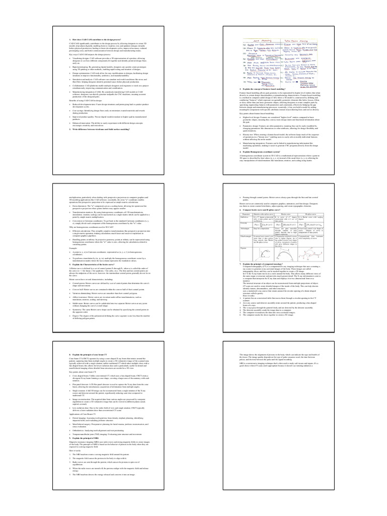CAD QB ANS - converted | PDF | Computer Aided Design | Ct Scan