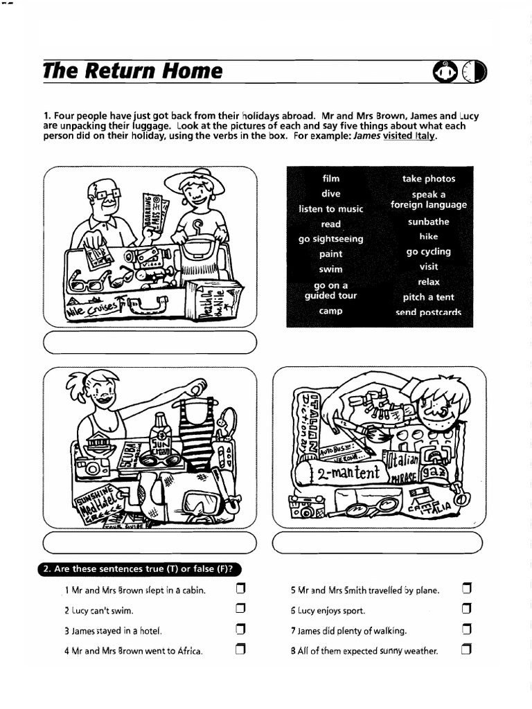 Simple Past - Vacation | PDF