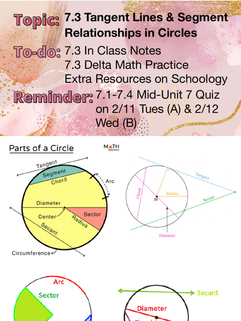 7.3 Completed Lesson - Tangenet Lines & Segment Relationships in ...