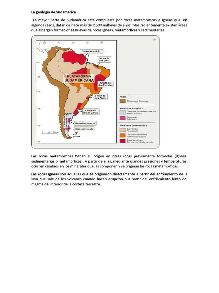 Geología y Andes de Sudamérica | PDF