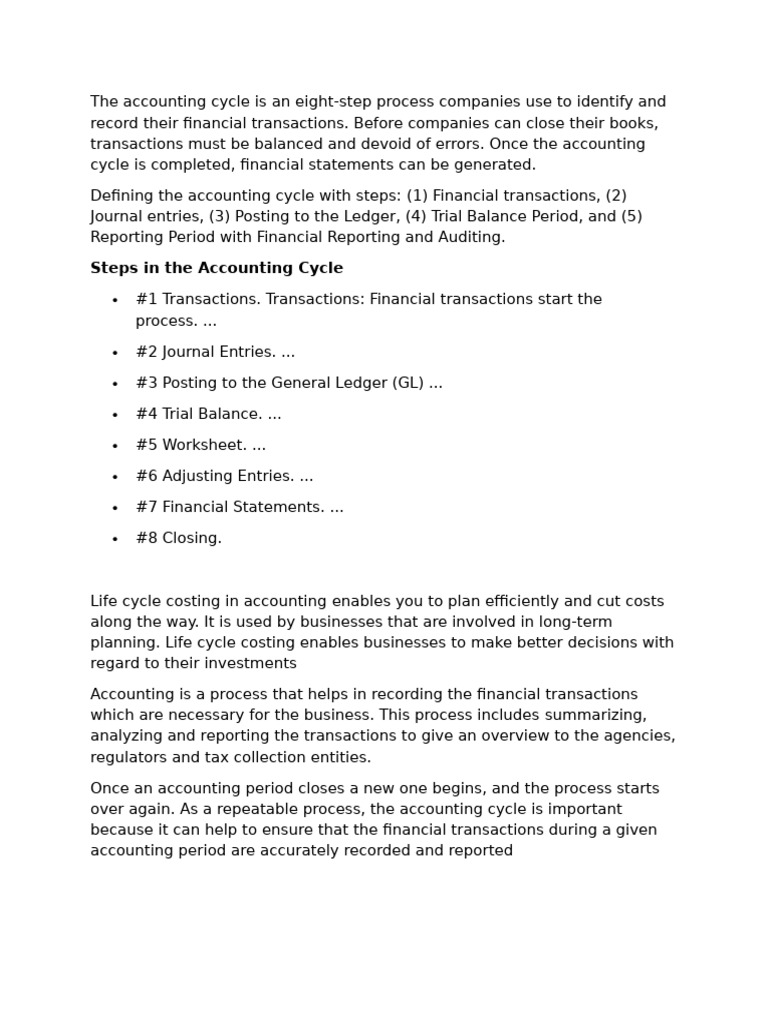 The Accounting Cycle | PDF