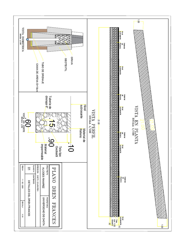 Plano Dren Frances Adicional | PDF | Tubería (transporte de fluidos ...