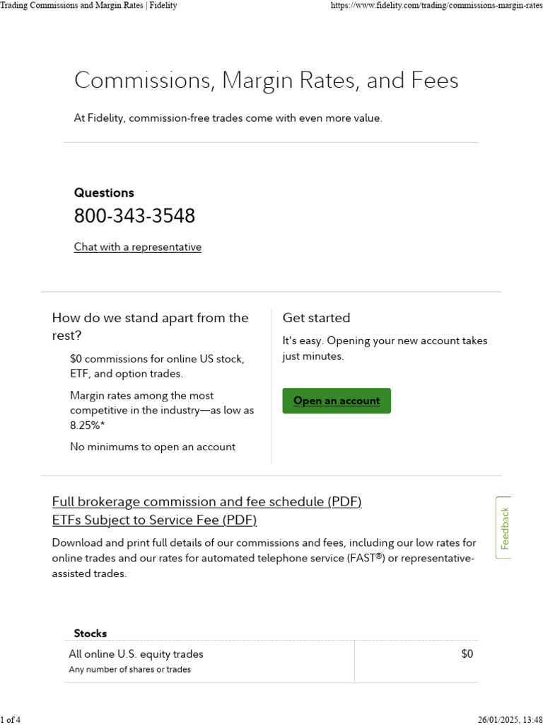 Trading Commissions and Margin Rates - Fidelity | PDF | Exchange Traded ...