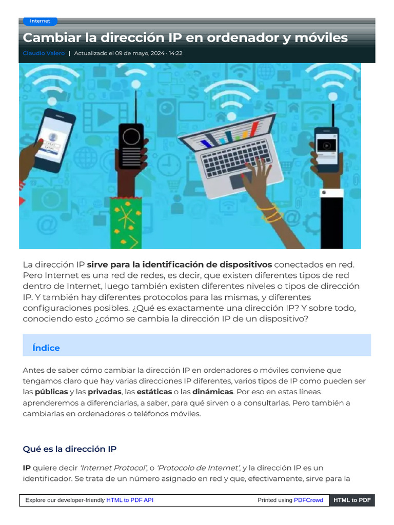 Cómo cambiar tu dirección IP | PDF | Dirección IP | Red privada virtual