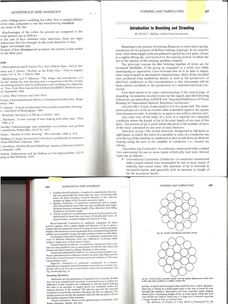 Nonferrous Wire Handbook - Introduction To Bunching and Stranding 1 | PDF