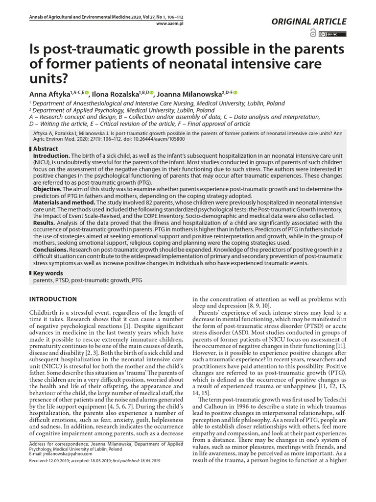 Stats-Is_post_traumatic_growth_possible_i | PDF | Psychological Trauma ...