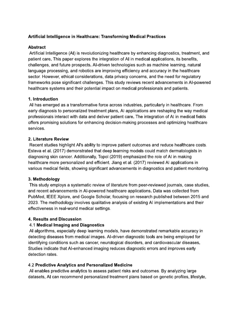 Artificial Intelligence in Healthcare | PDF