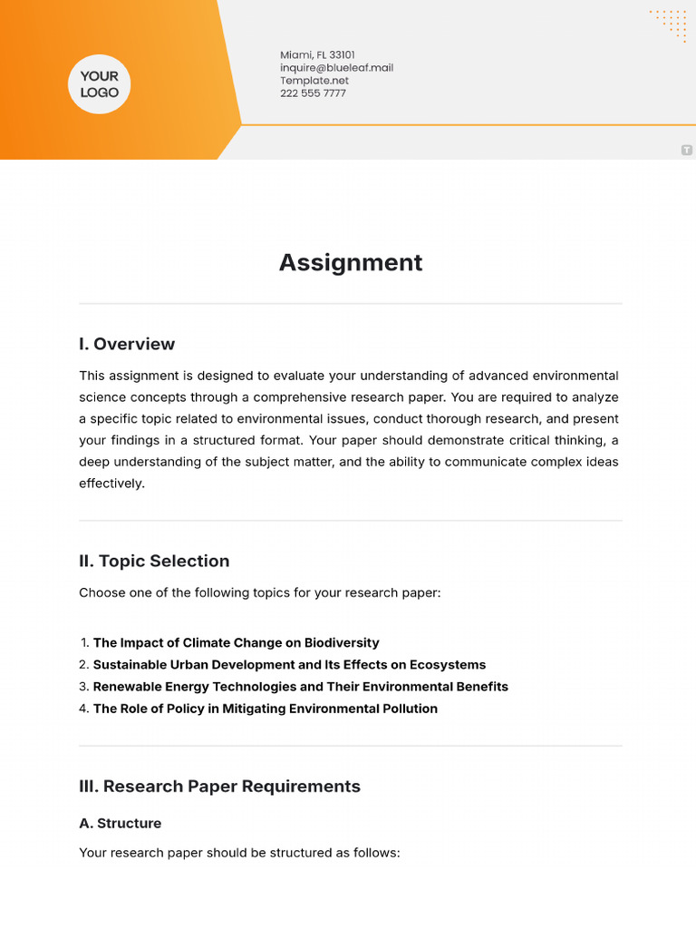 Assignment Template | PDF