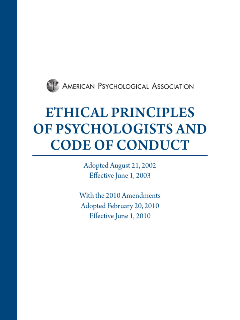 Ethical PrinciPlEs of Psychologists and | PDF | American Psychological ...