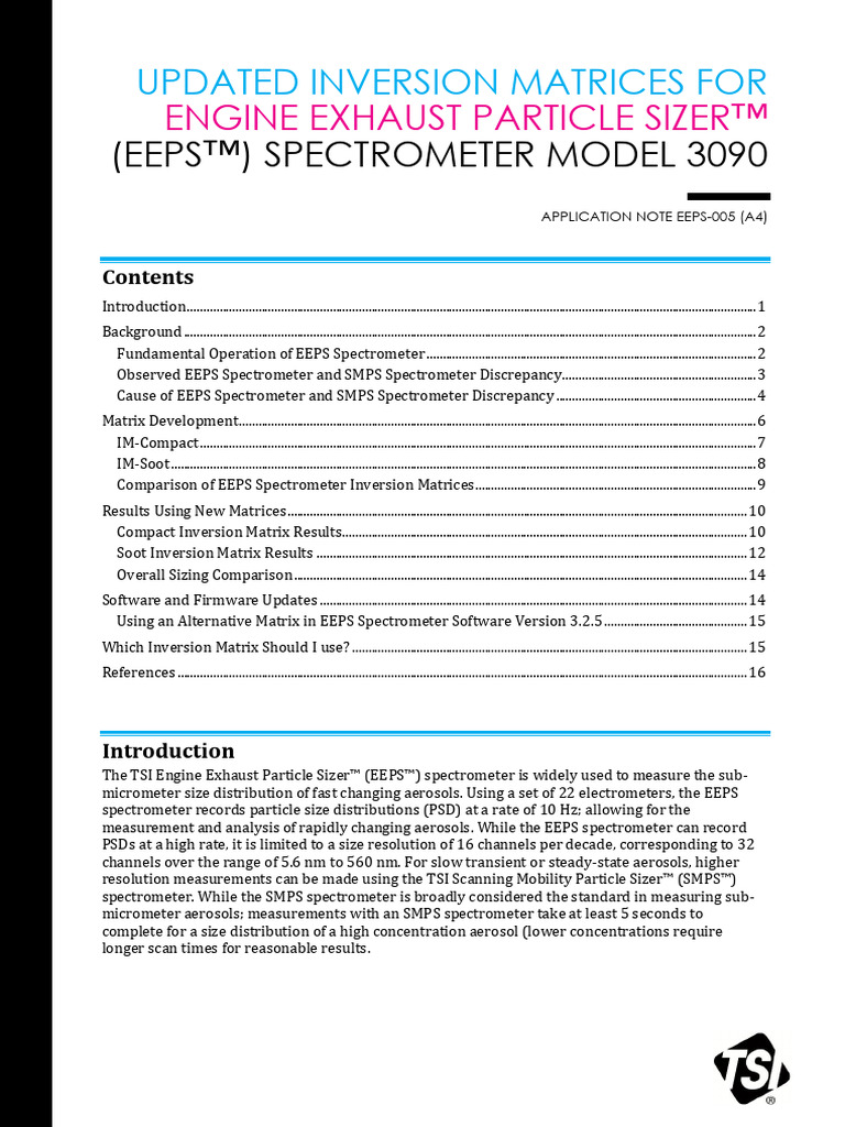 Updated Inversion Matrices EEPS-005-A4-web | PDF | Aerosol | Matrix ...