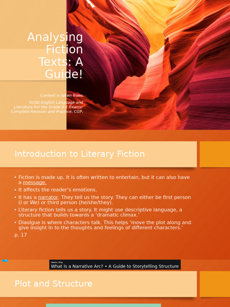 Fiction Texts Guide for KS3-GCSE PPT | PDF | Narration | Plot (Narrative)