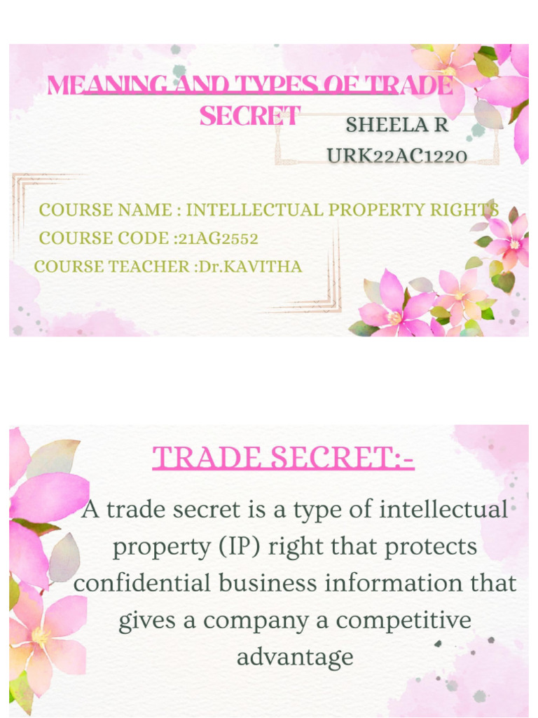 Trade Secrets | PDF