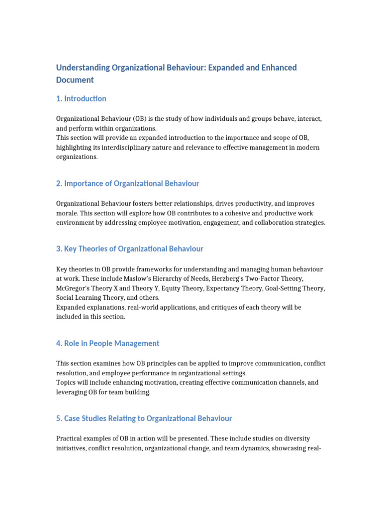 Organizational Behaviour Properly Structured | PDF