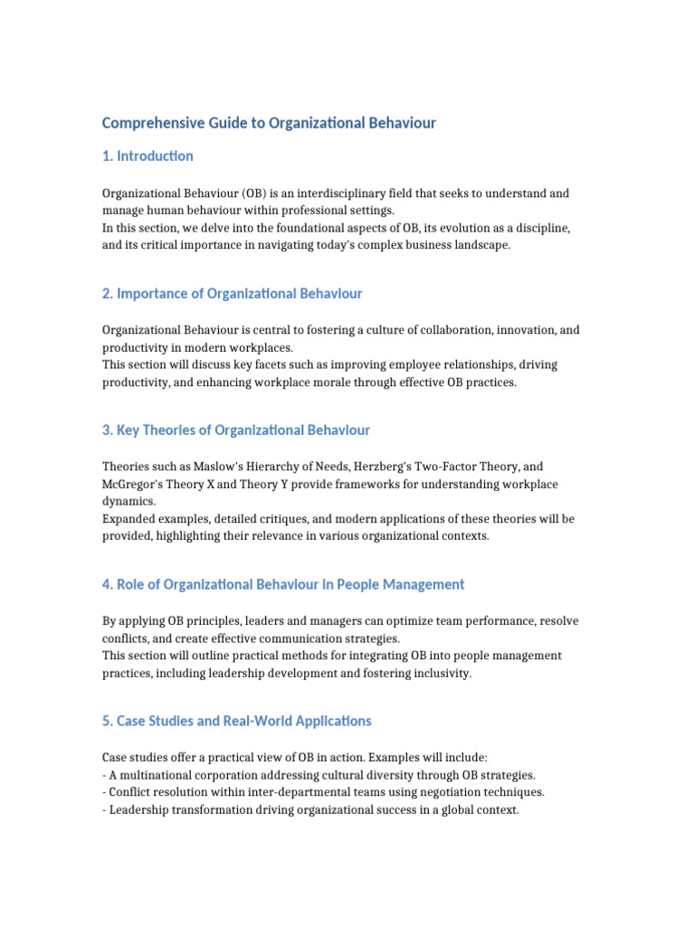 Comprehensive Organizational Behaviour 40 Pages | PDF | Organizational ...
