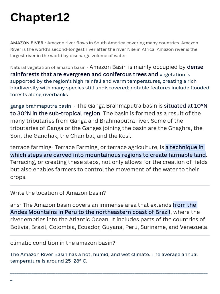 Chapter12 | PDF | Amazon Rainforest | Amazon River