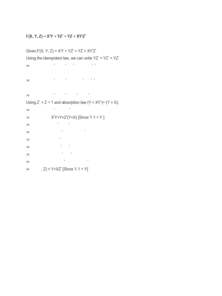 Boolean Algebra Minimization Examples Pdf Logic Algebra