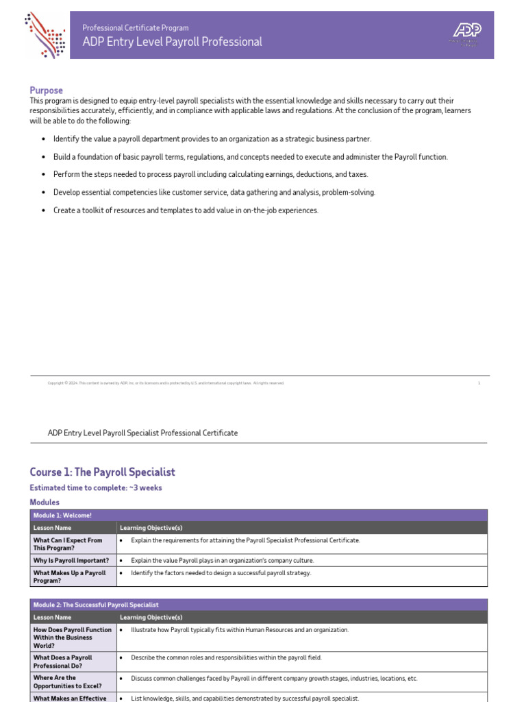 Program Syllabus | PDF | Payroll Tax | Overtime Program Syllabus | PDF | Payroll Tax | Overtime
