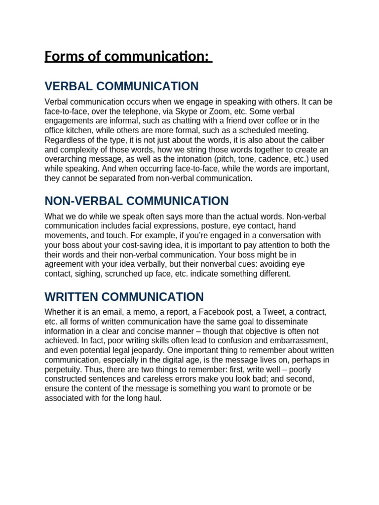 Effective Communication Types Explained | PDF
