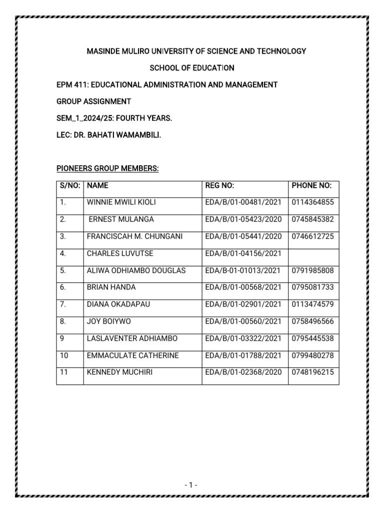 Epm Pioneers' Group Assignment | PDF | Teachers | Negotiation