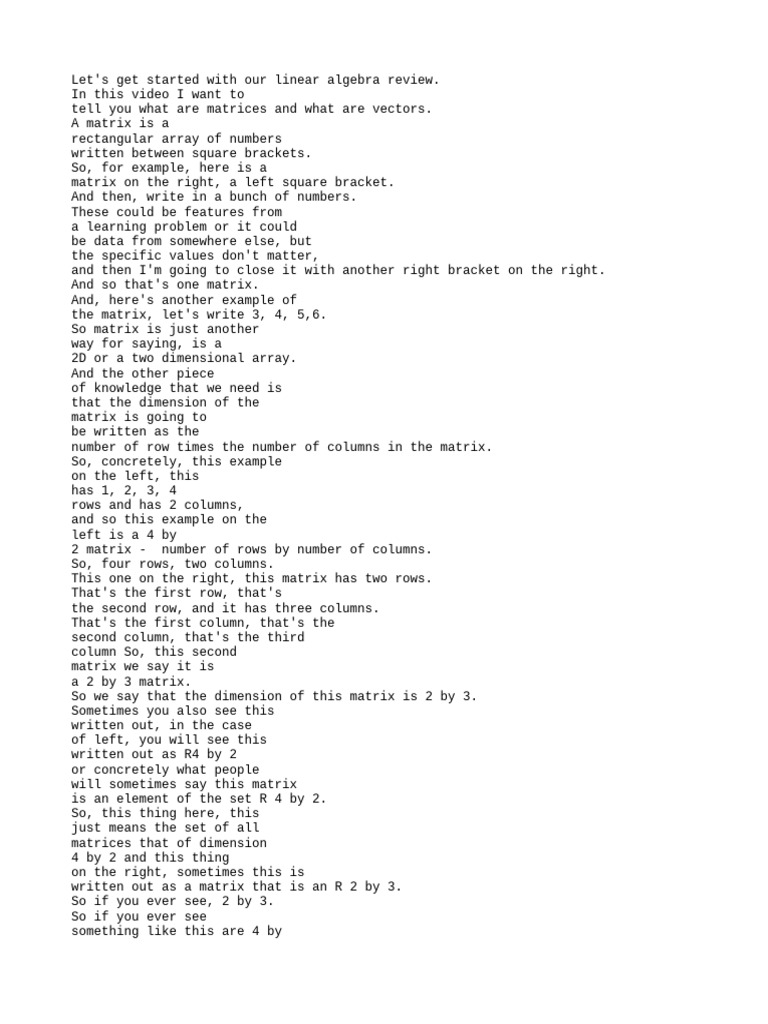 01_Matrices_and_Vectors_9_min | PDF | Matrix (Mathematics) | Vector Space