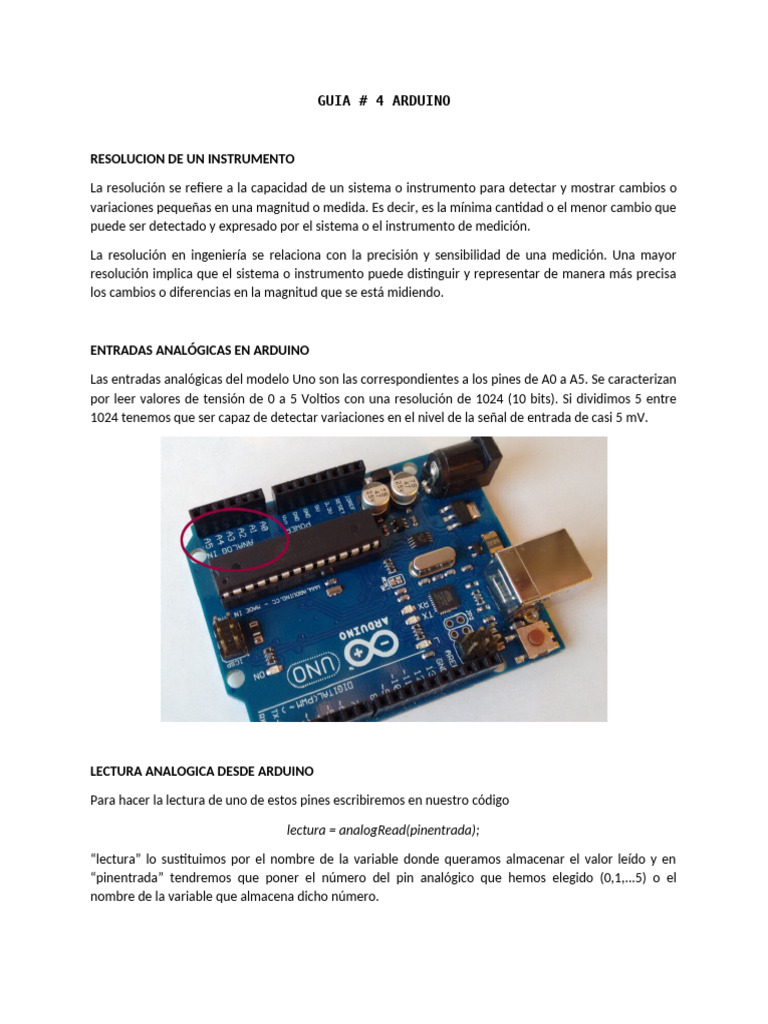 Resolución y Potenciómetros en Arduino | PDF | Resistor | Electricidad