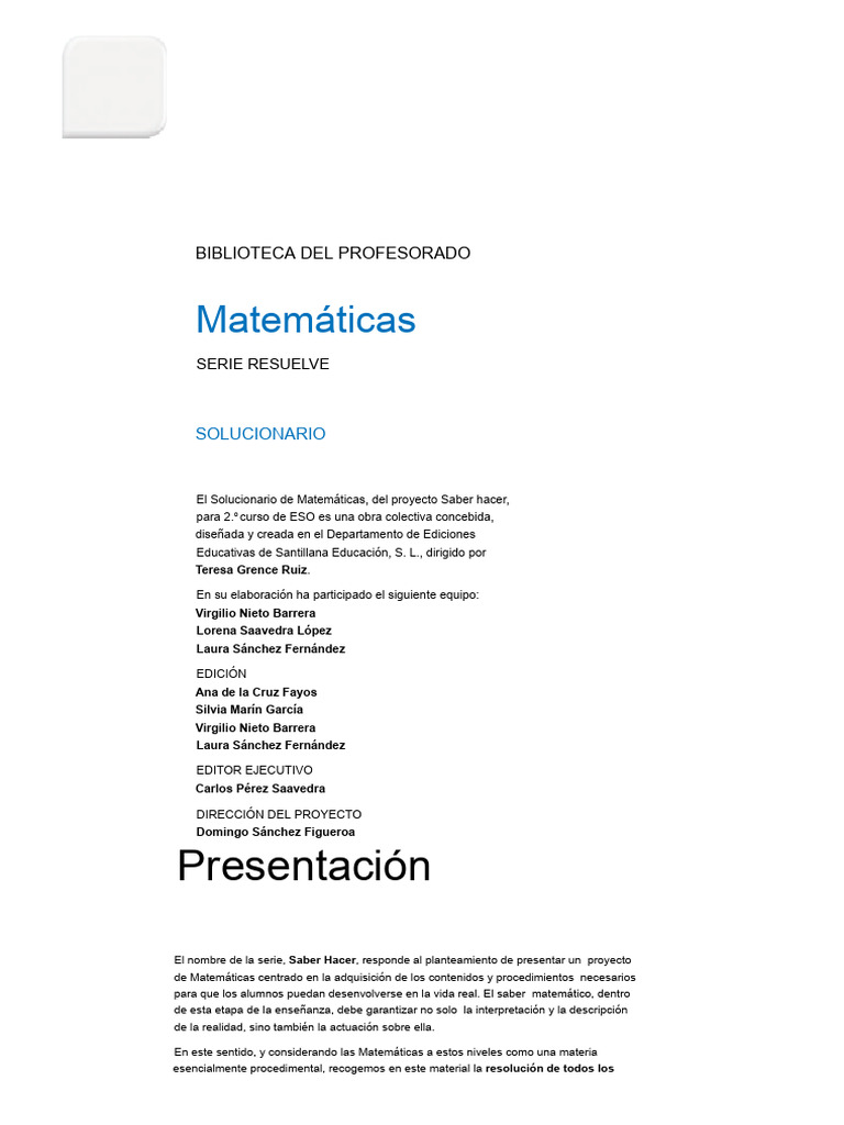 Solucionario Matematicas 2 Eso Santillana | PDF | Aritmética | Matemática Elemental