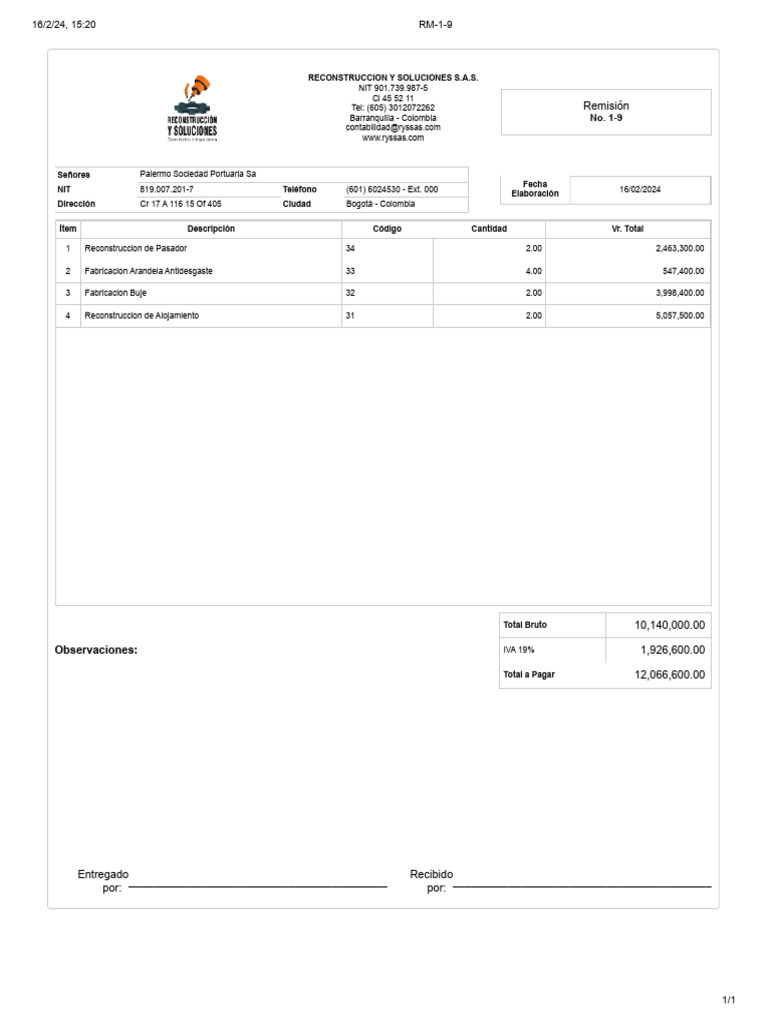 Remision Polea 2572 | PDF