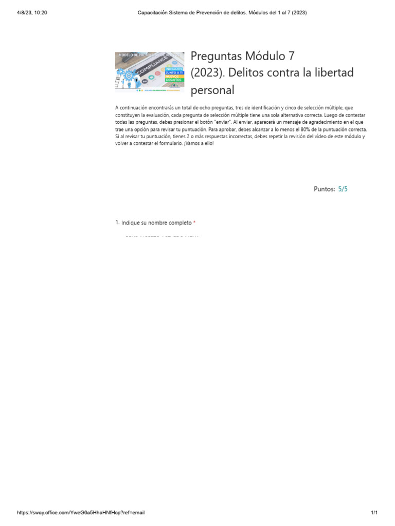 Capacitación Sistema de Prevención de Delitos. Módulo7 | PDF