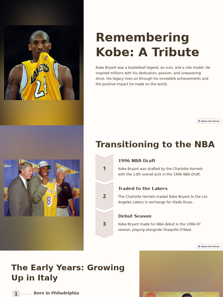 Remembering Kobe a Tribute | PDF | Kobe Bryant | Los Angeles Lakers