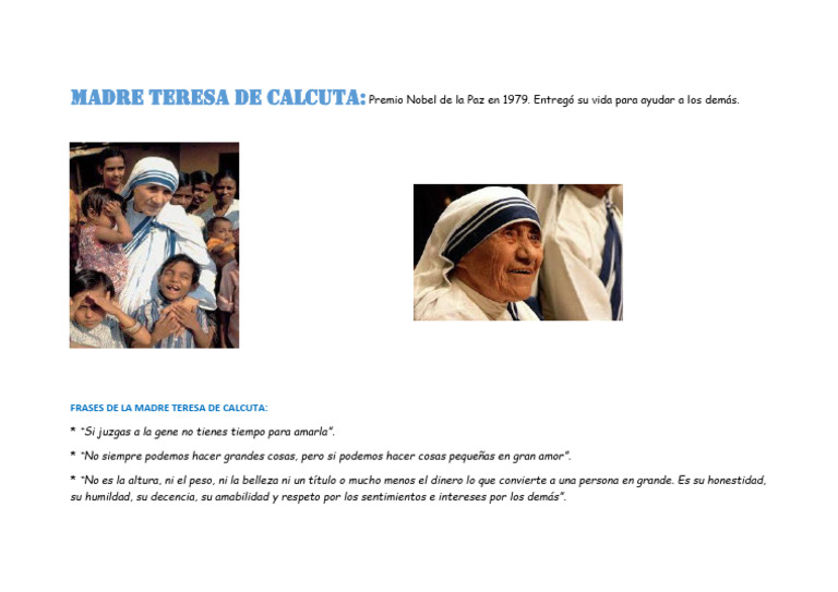 Madre Teresa de Calcuta | PDF