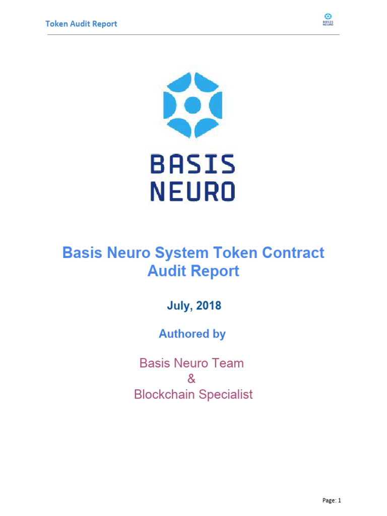 Basis Neuro Token Audit Report | PDF | Bit | Software Bug