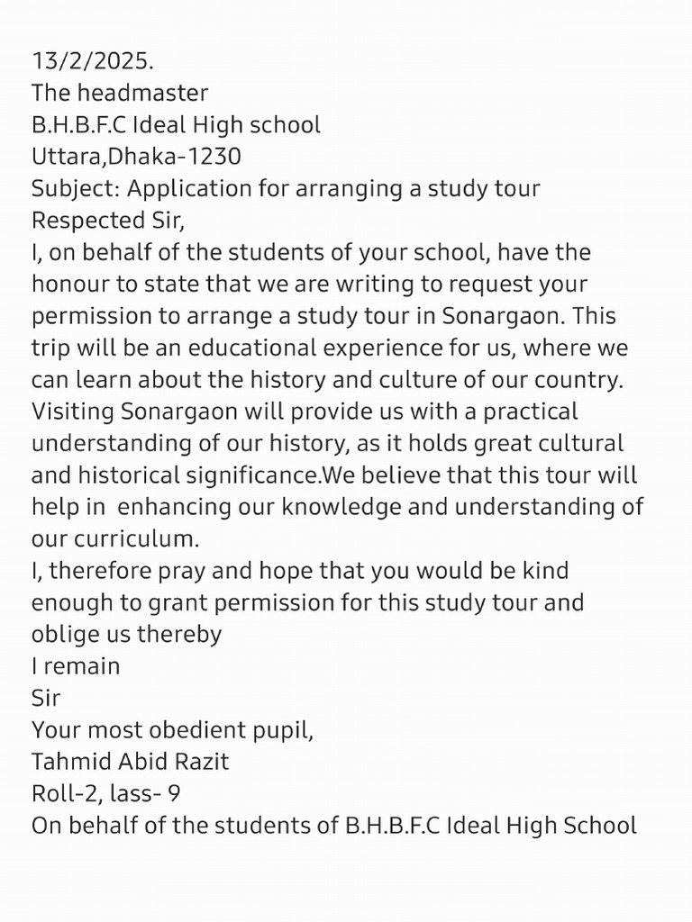 Application for Arranging a Study Tour_2 | PDF