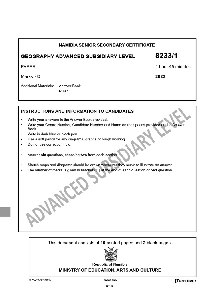 NSSCAS Geography Paper 1 8233 1 First Proof 11.04.2022 | PDF ...