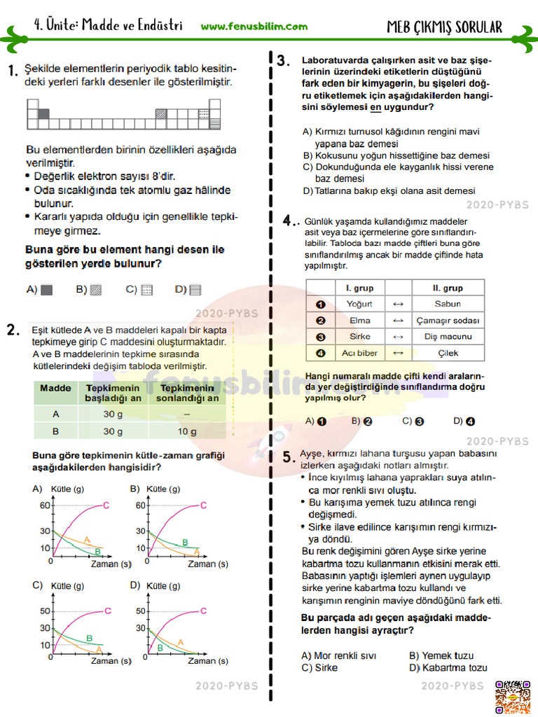 4.-Unite-Madde-ve-Endustri | PDF