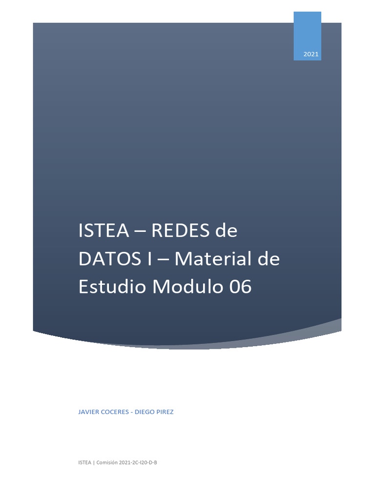 REDES de DATOS I - Modulo 06 | PDF | Yo Pv6 | Protocolos de internet