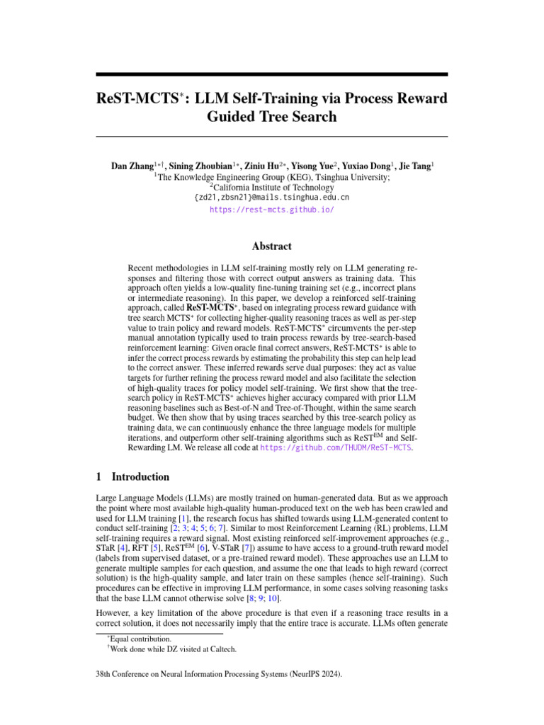ReST-MCTS: Enhanced LLM Self-Training | PDF | Applied Mathematics ...